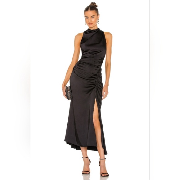 A.L.C. | Dresses | Alc Black Ruched Halter Gown | Poshmark